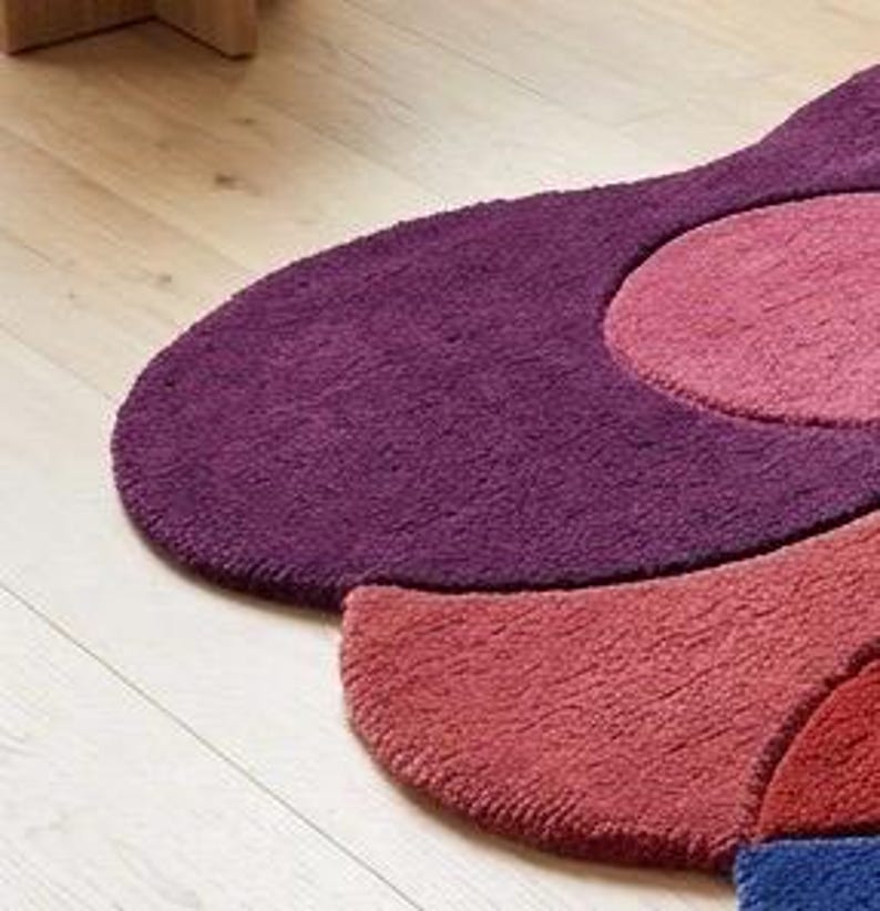 Abstract Irregular Shape Tufted Rug, Multicolor Geometric Modern Carpet ...