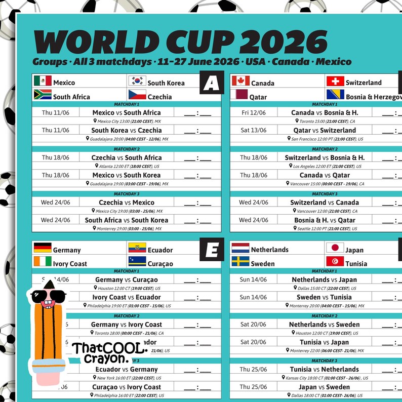 World Cup 2026 Fixture Chart Printable Schedule Bracket A3 PDF World Cup 2026 Fixture Chart Printable Schedule Bracket A3 PDF