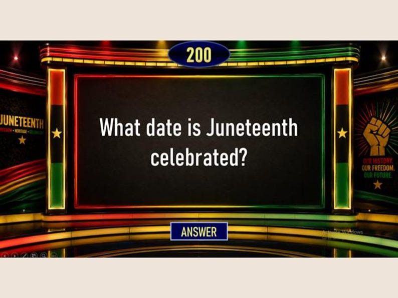 Juneteenth Trivia Game Powerpoint | Black History Quiz Activity ...
