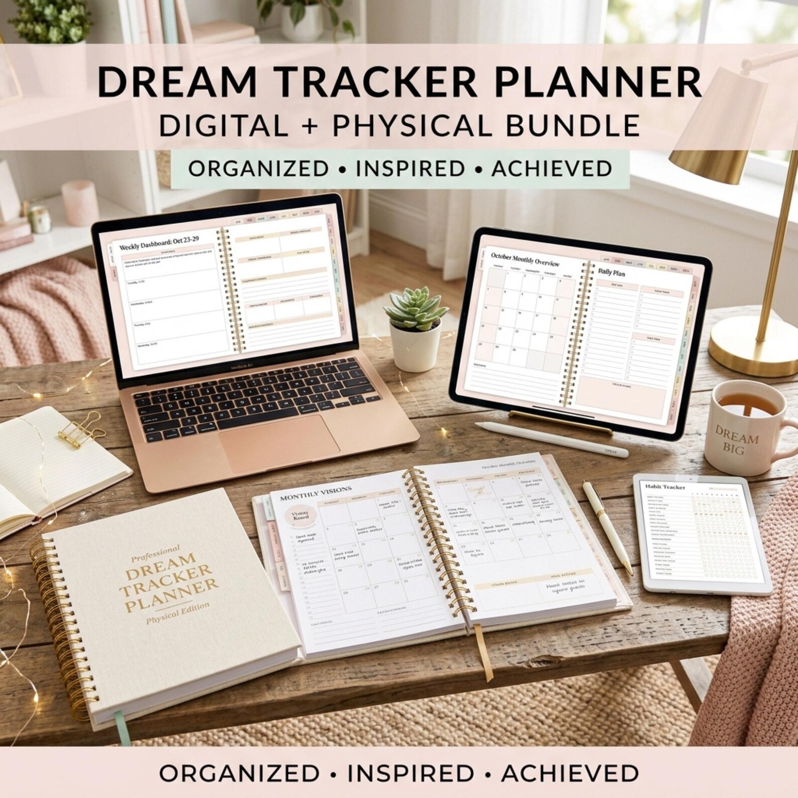 Dream Tracker Planner Printable | Goal Setting Journal, Habit Tracker ...