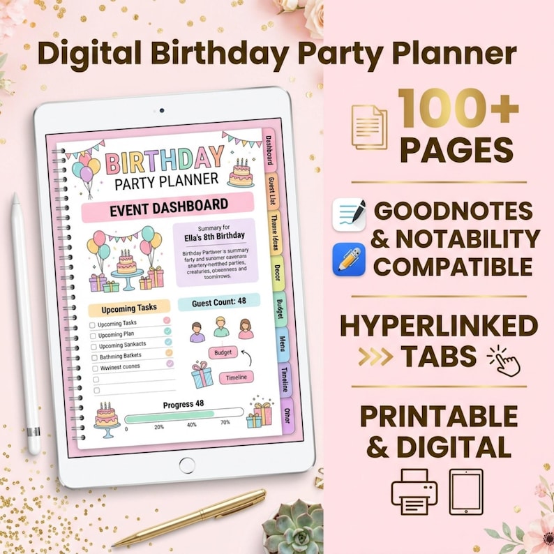 Birthday Party Planner Printable | Party Organizer With Checklist ...