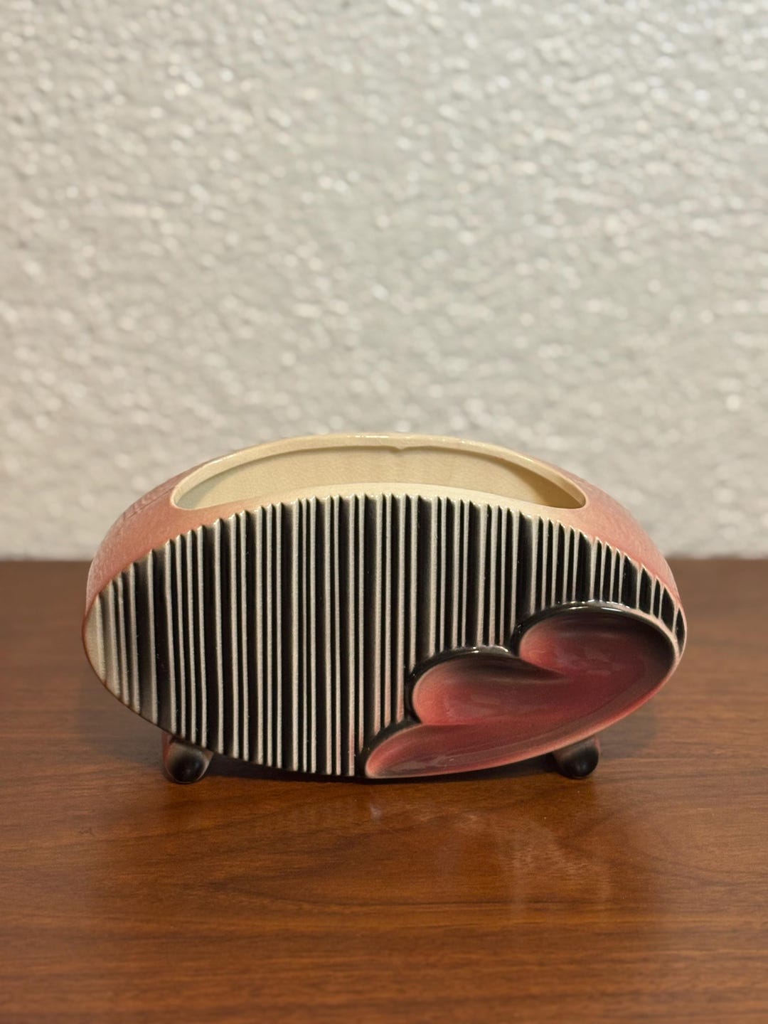 RARE Art Deco Royal Copley Riddle Pink and Black Footed Ceramic Planter ...