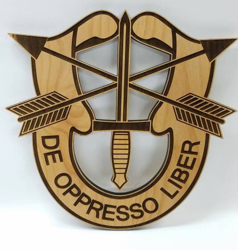 Wood Special Forces Crest US Army De Oppressors Liber Laser - Etsy