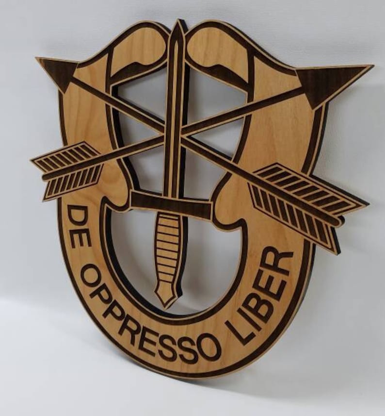 Wood Special Forces Crest US Army De Oppressors Liber Laser - Etsy