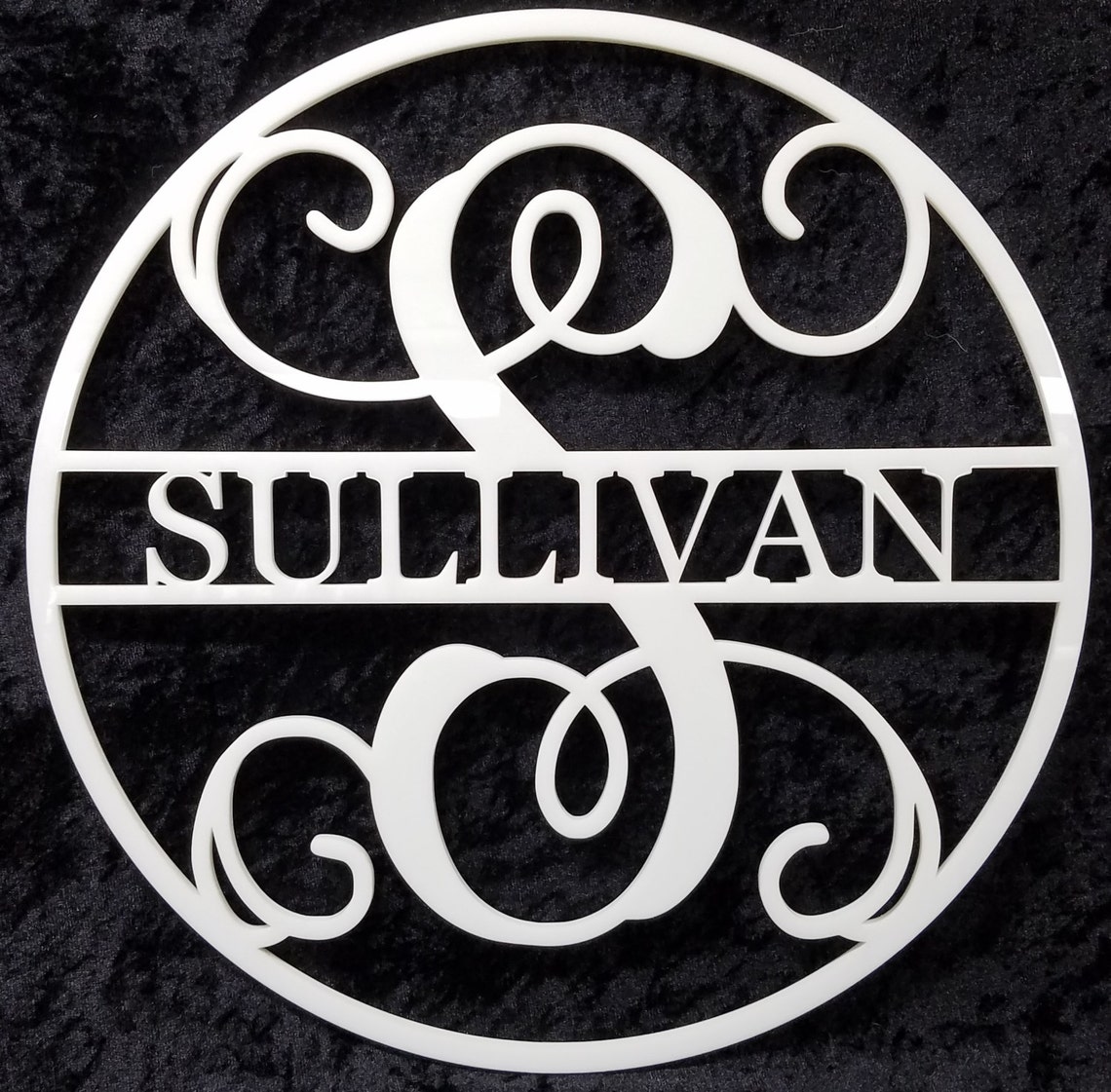 15.5" Acrylic Monogram Front Door Circle, Last Name, Decor, Indoor ...