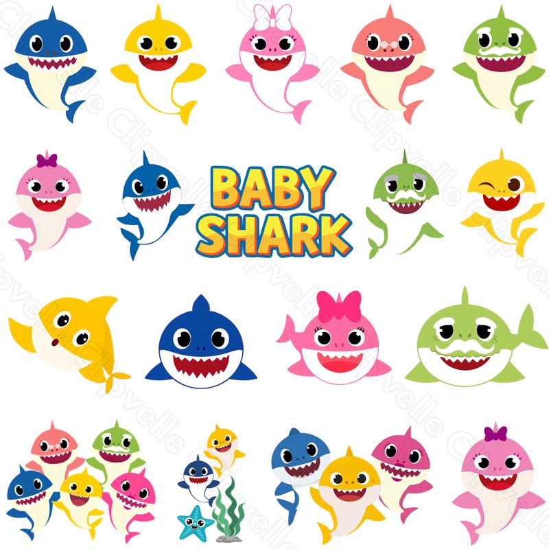 Clipart Baby Shark - Etsy
