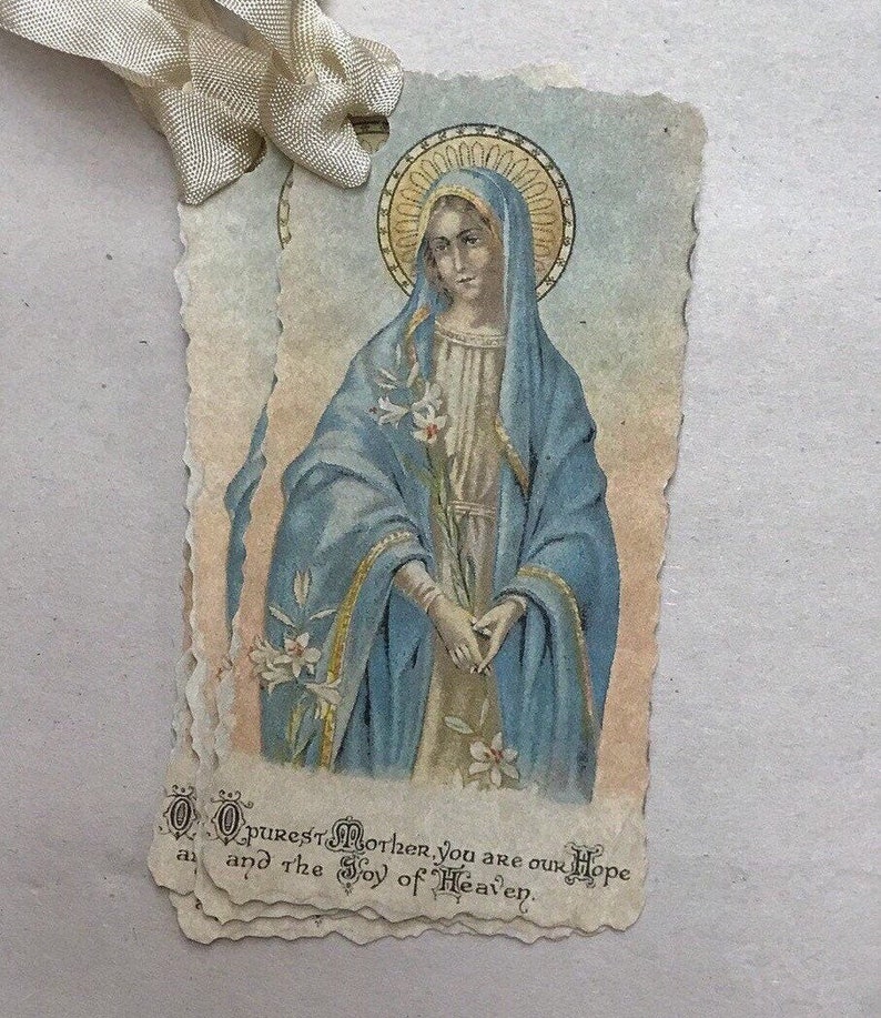 Prayer Card Mary Blessed Mother Immaculate Conception | Etsy