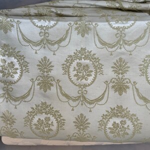 Vintage Upholstery Fabric French Damask Shabby Celadon Green Silk ...