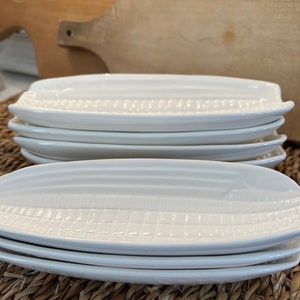 Ironstone Corn Dishes Porcelain White Sweet Corn Farmhouse Picnic ...