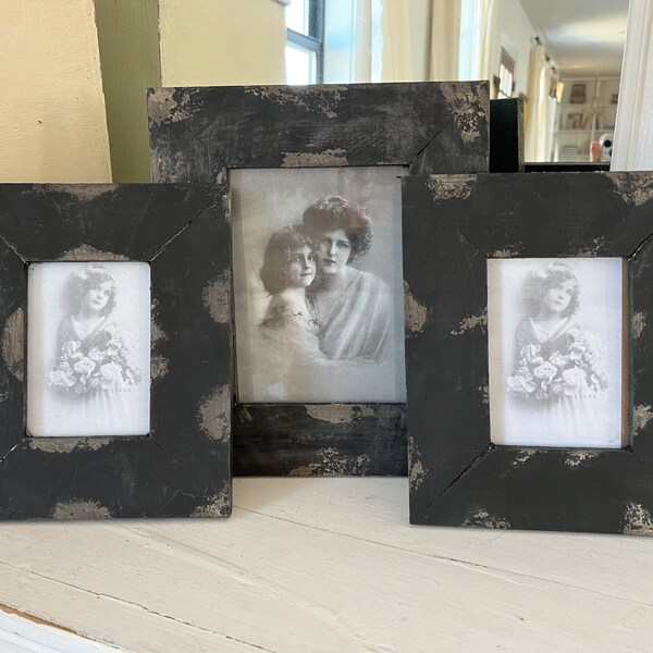 Primitive Black Picture Frames - Etsy