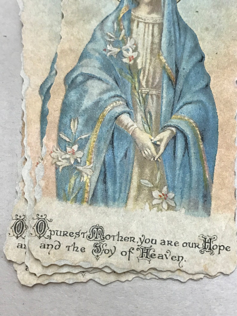 Prayer Card Mary Blessed Mother Immaculate Conception | Etsy