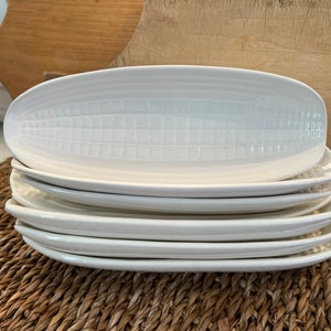 Ironstone Corn Dishes Porcelain White Sweet Corn Farmhouse Picnic ...