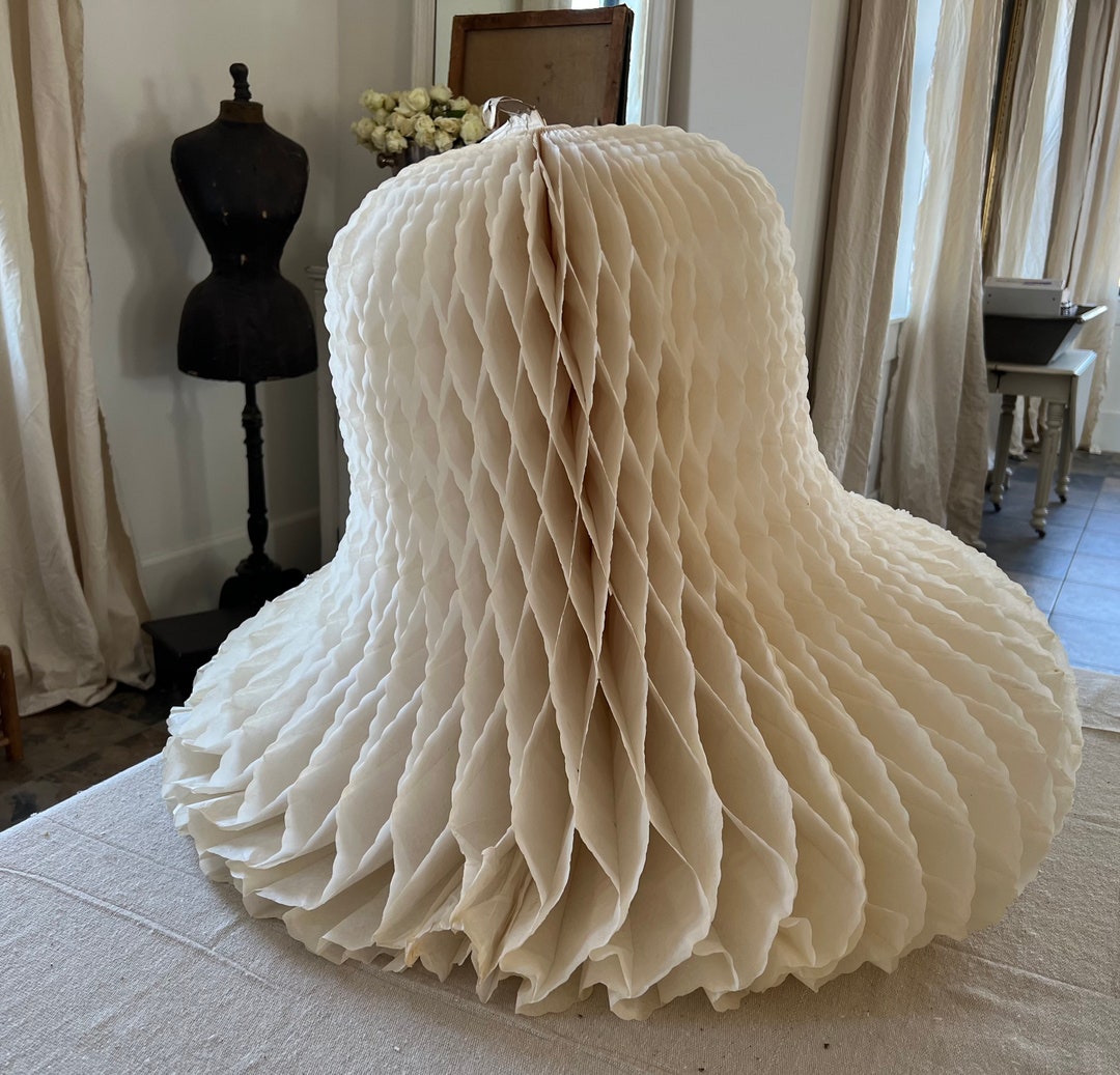 Vintage Honeycomb Bell Paper Bell Huge European French Nordic White ...