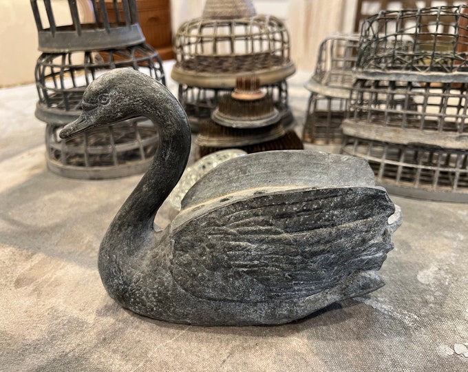 Vintage French Swan Figural Flower Frog Garden Flowers Chateau ...