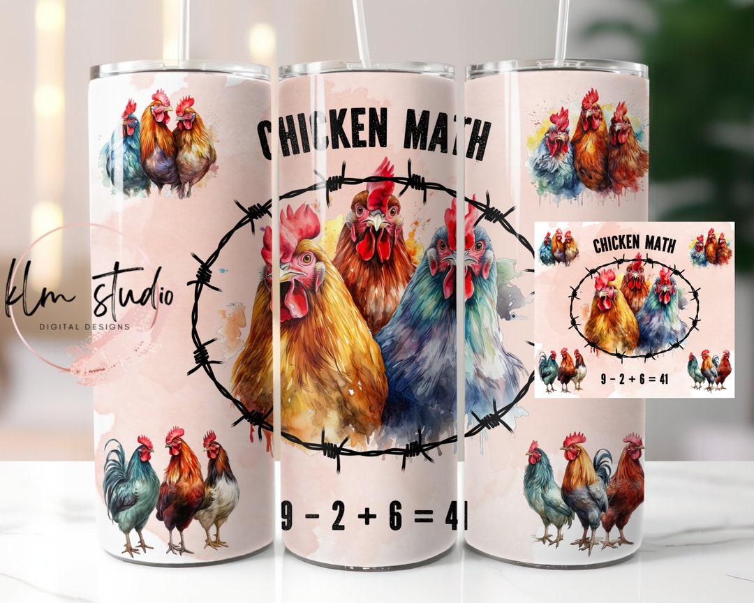 Chicken Math, Skinny Tumbler Wrap - Etsy