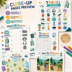 Airplane Activities for Kids 4-8, Screen Free Road Trip Games ...