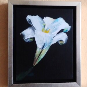 Purity , White Flower Acrylic on Canvas Painting Floral Art Painting ...