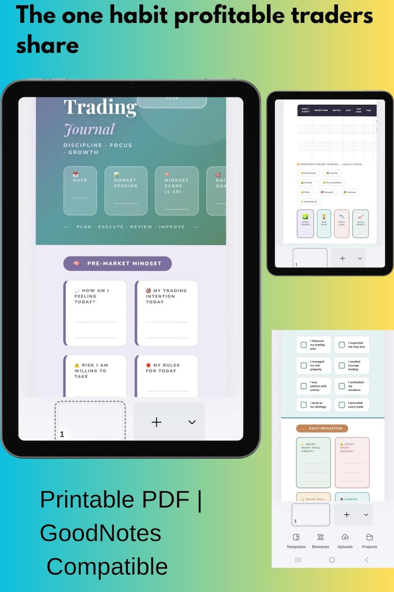 Trading Journal: Daily Log, Psychology Planner (PDF Download) - Etsy UK