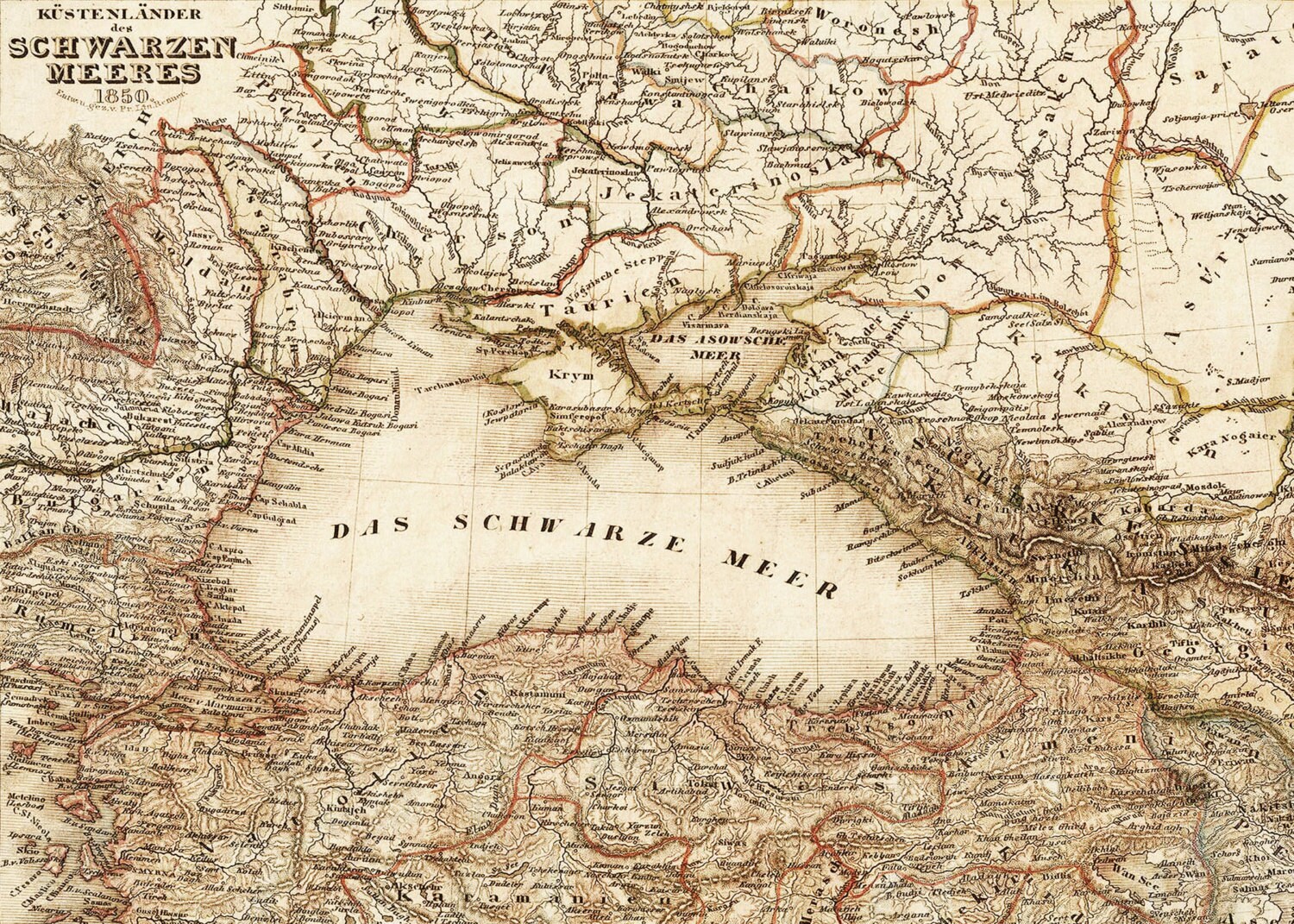 MAPA de los países del mar NEGRO en un vintage Grunge | Etsy