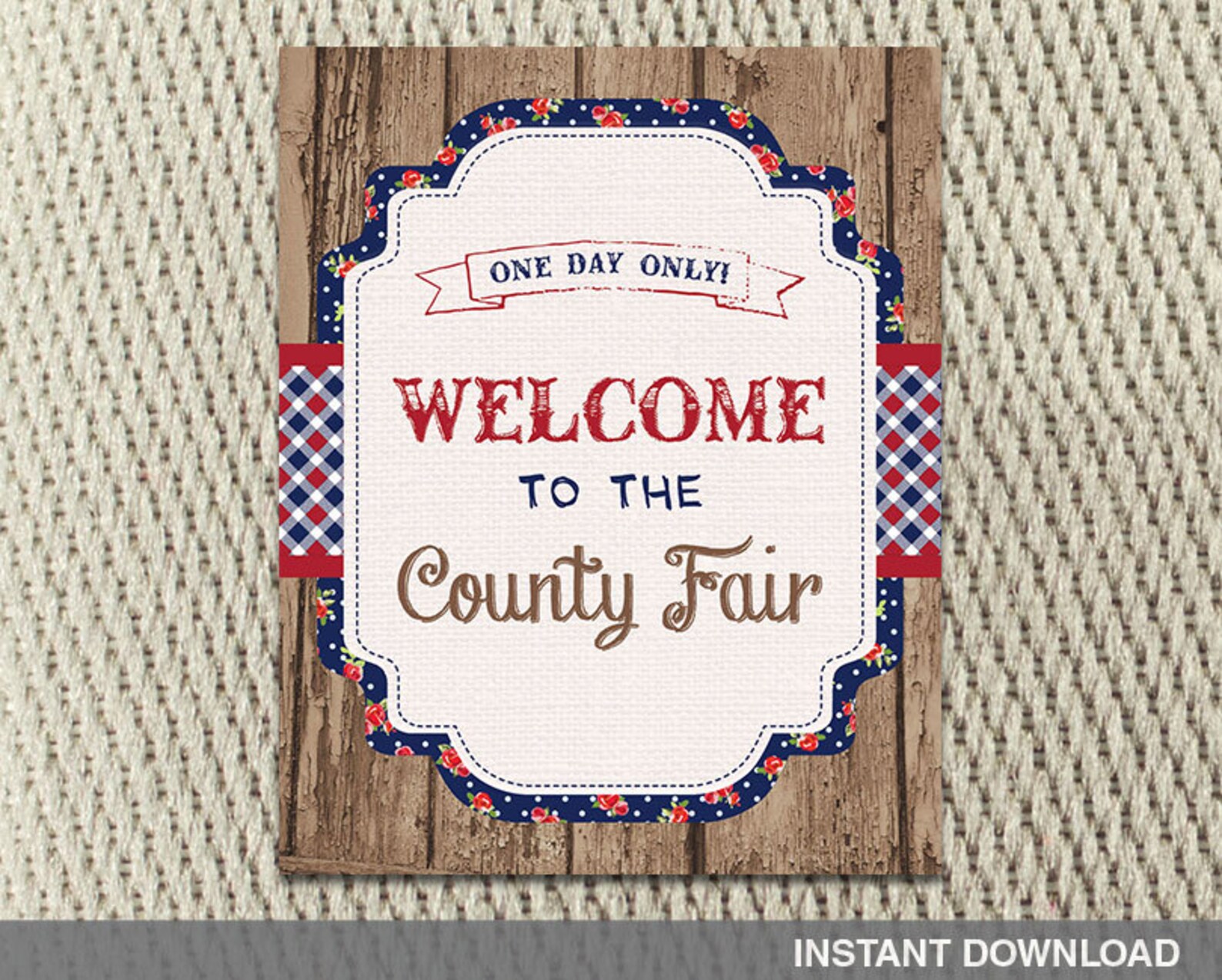 16x20 Poster County Fair Farm Fall Navy Red - Etsy