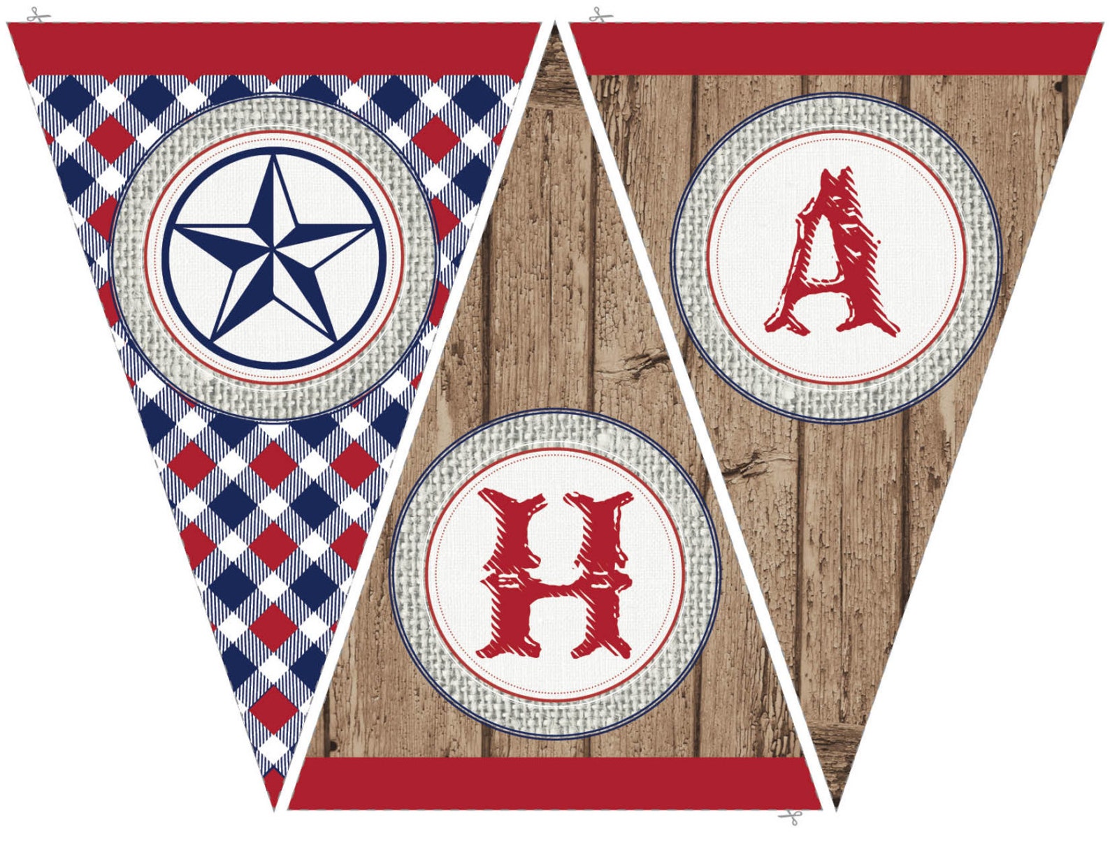 Pennant Banner County Fair-farm fall Navy Red | Etsy