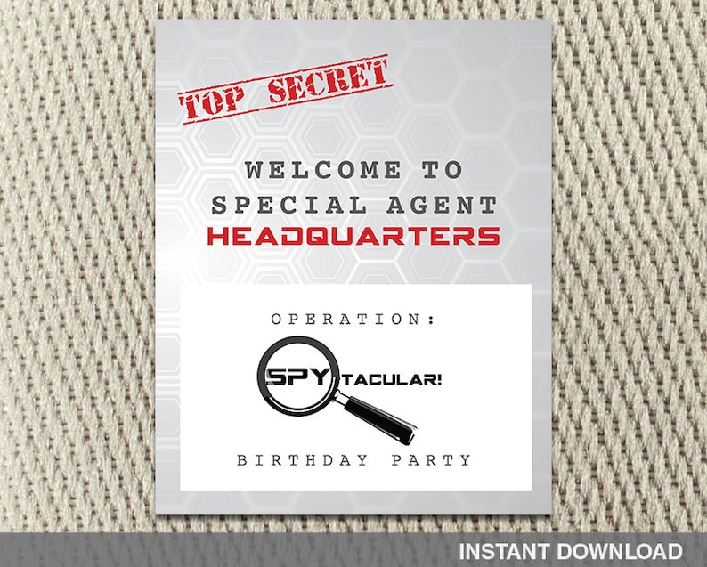 16x20 Poster Secret Agent Spy Mission Impossible Happy Birthday Instant ...