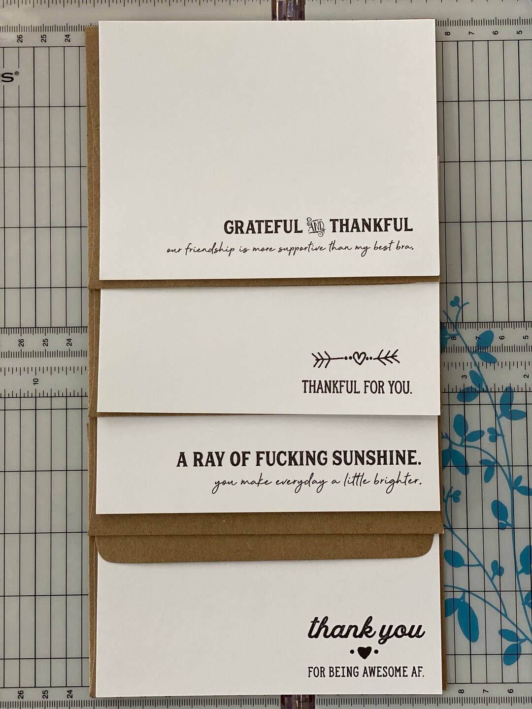Thank You Notes Variety Pack - Naughty AF - Comic Relief - BFF Funny ...
