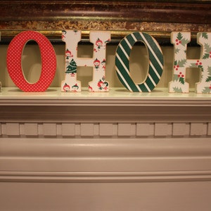 Retro HOHOHO Wooden Vintage Mantle Letters - Etsy