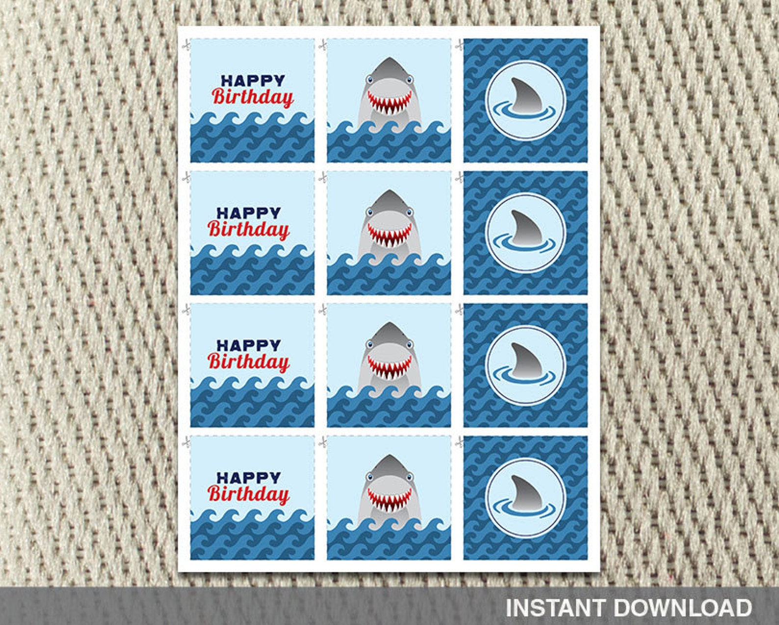 Favor Tags Stickers Shark Take a Bite Summer BBQ Party - Etsy