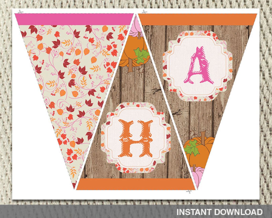 Pennant Banner Vintage-rustic Leaves and Autumn Hayride | Etsy