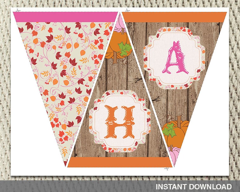Pennant Banner Vintage-rustic Leaves and Autumn Hayride - Etsy