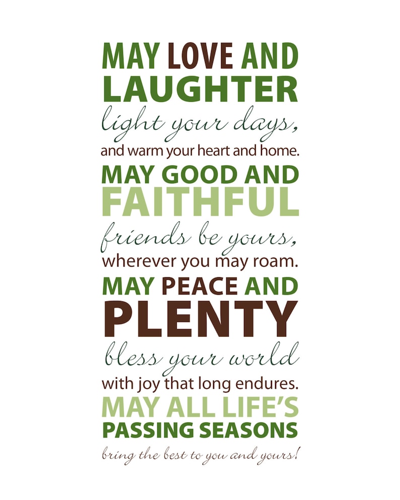 Irish Blessing: May Love and Laughter Light Your Days 8x10 Print ...