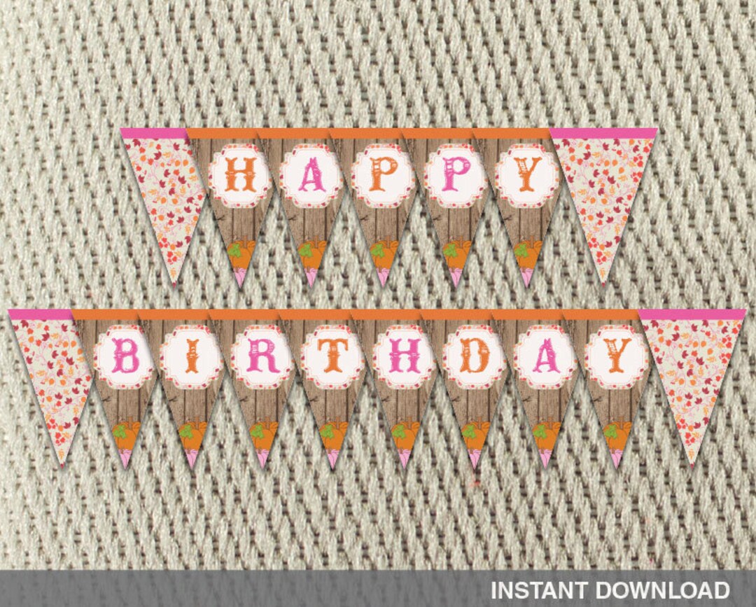 Pennant Banner - Vintage-rustic - Leaves and Autumn Hayride - Farm ...