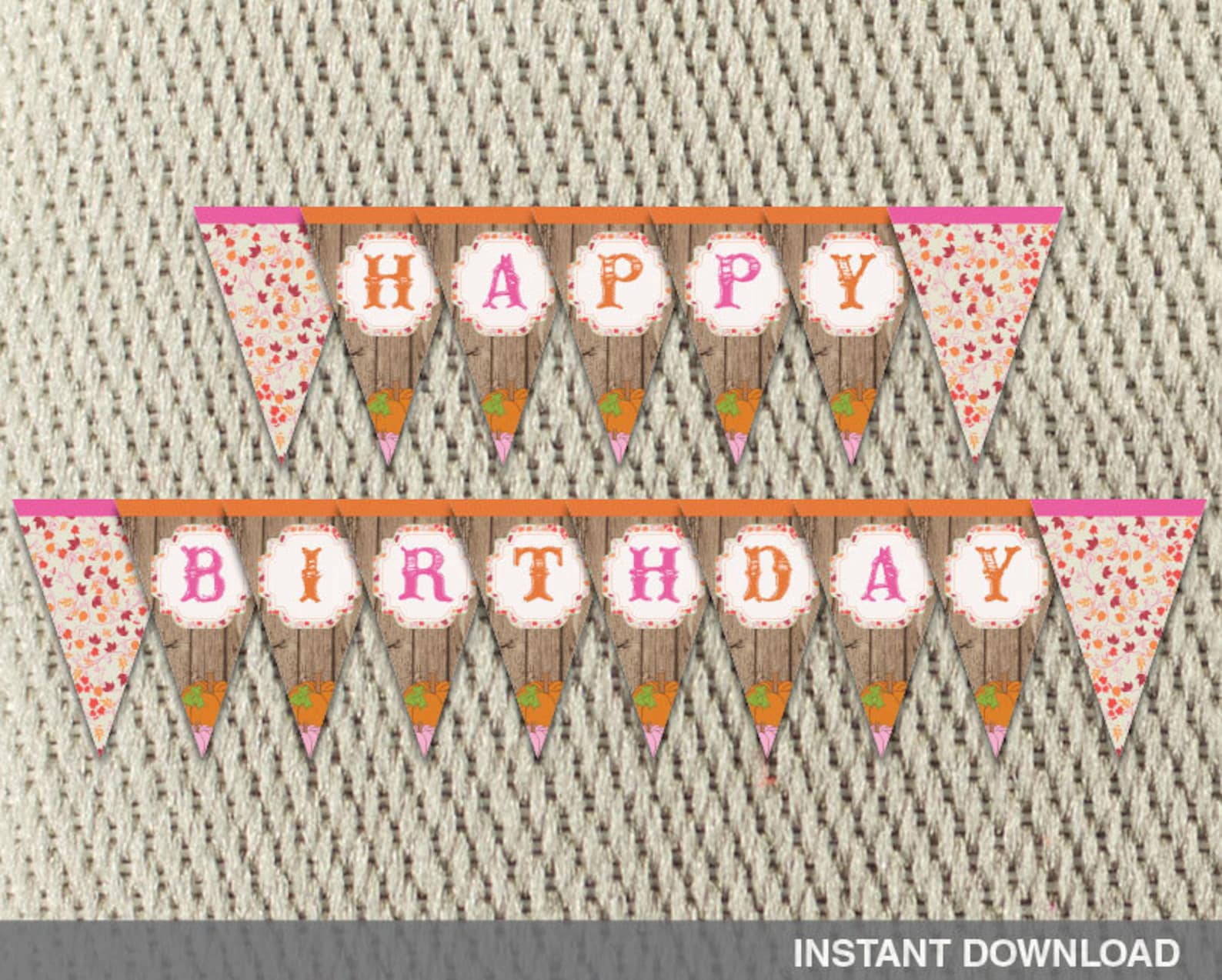 Pennant Banner Vintage-rustic Leaves and Autumn Hayride - Etsy