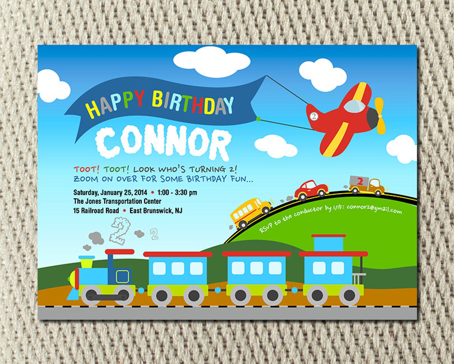 Planes, Trains and Automobiles Party Invitation: Digital - Etsy