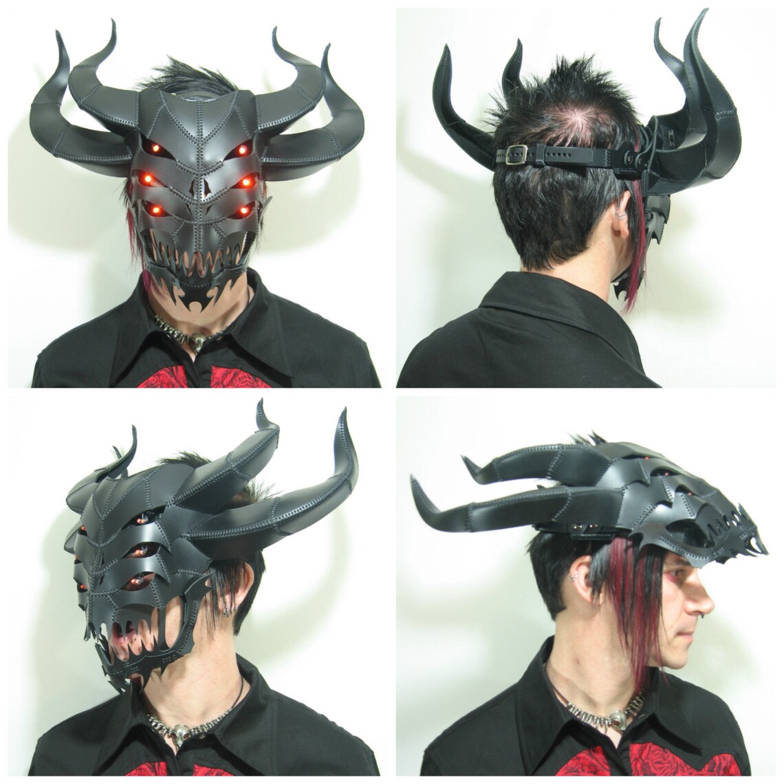 Made-To-Order Six-Eyed Demon V1 Mask with glowing eyes | Etsy