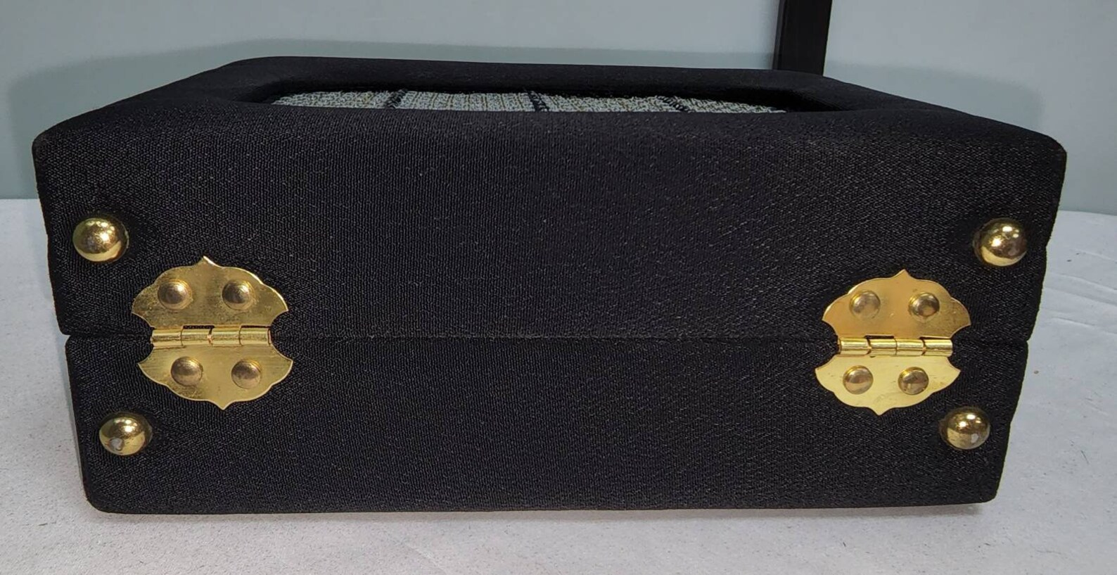 Vintage Box Purse 1950s Small Black Fabric Rectangular Box - Etsy