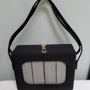 Vintage Box Purse 1950s Small Black Fabric Rectangular Box - Etsy
