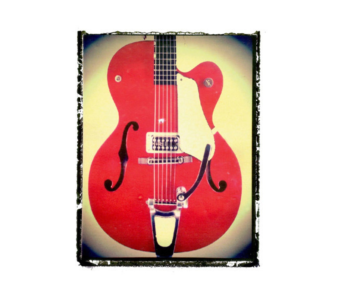 Red Gretsch Guitar Art Print / Music Gift / Rock N Roll Art / Music ...