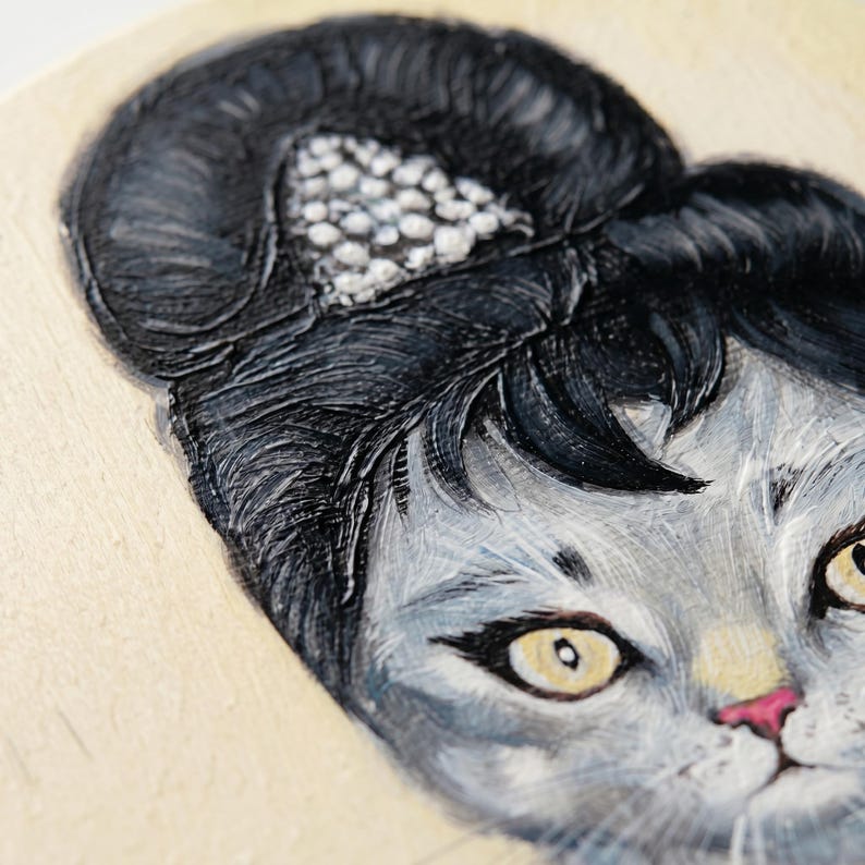 Custom Hand Painted Cat Portrait, Hollywood Glamour Kitten Artwork - Etsy