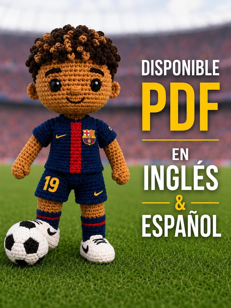 Lamine Yamal Crochet Pattern PDF Amigurumi Soccer Player Pattern ...