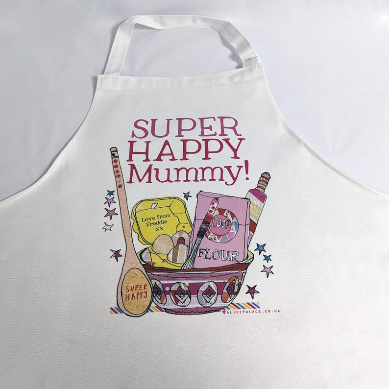 Personalised Super Happy Nanny Apron - Etsy