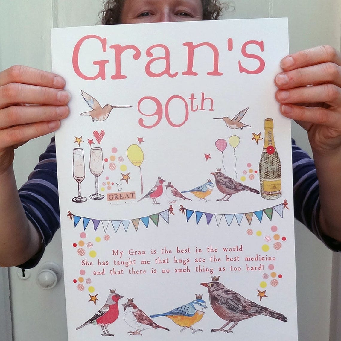 Personalized Milestone Birthday Card: Floral Celebration Design - Etsy