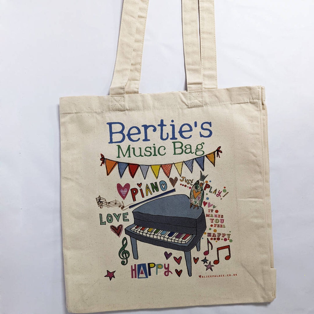 Personalised Music Bag, Violin, Piano, Guitar, Flute, Cello, Ukulele ...