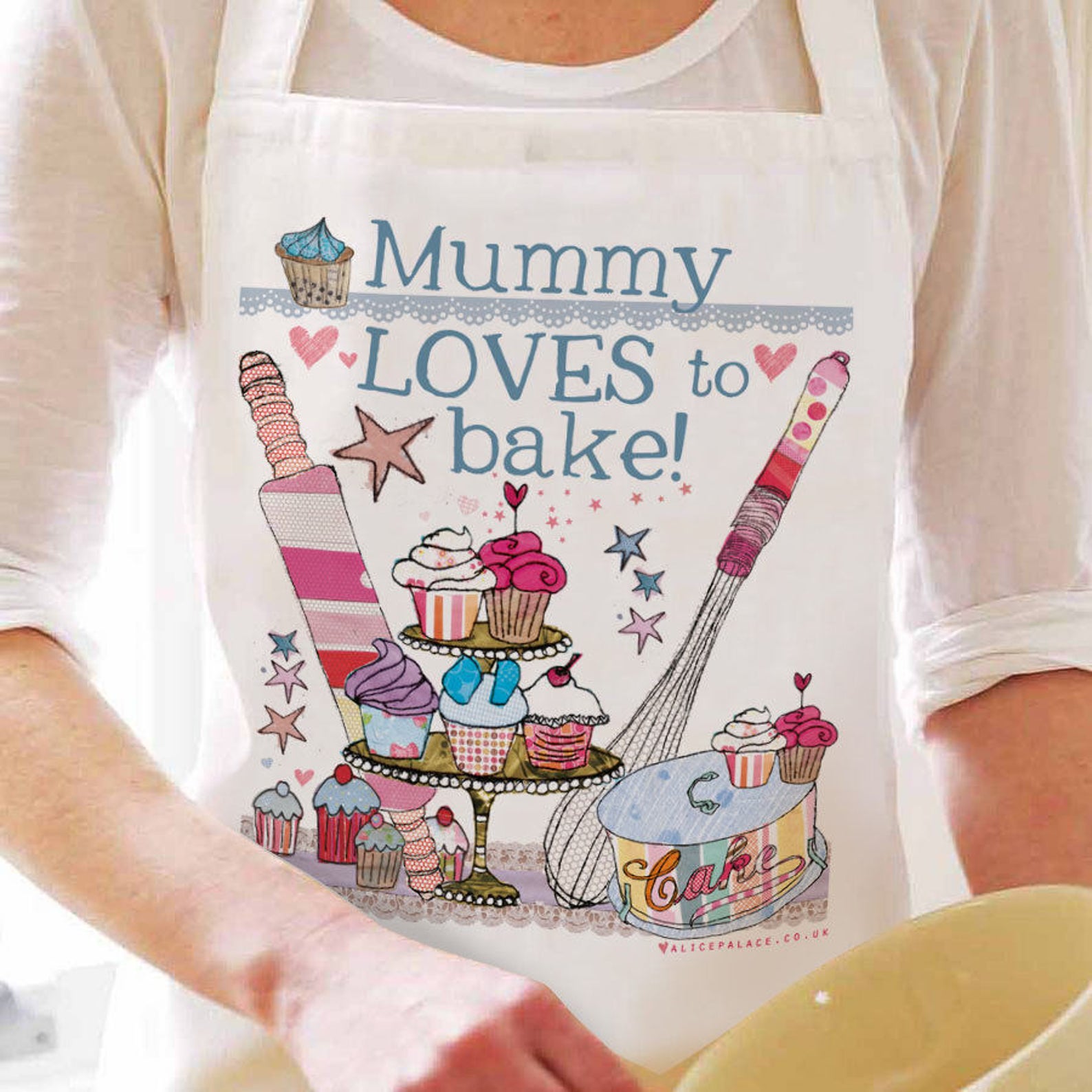 Personalised Baking Apron: "loves to Bake", Hand Printed - Etsy UK