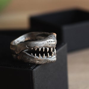 Cheshire Cat Smile, Two Part Ring, Sterling Silver - Etsy