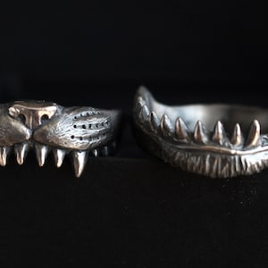 Cheshire Cat Smile, Two Part Ring, Sterling Silver - Etsy