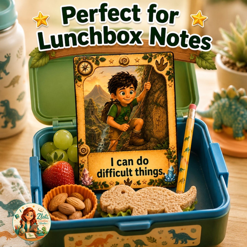 Dinosaur Affirmation Cards for Kids | Printable Encouragement (digital ...