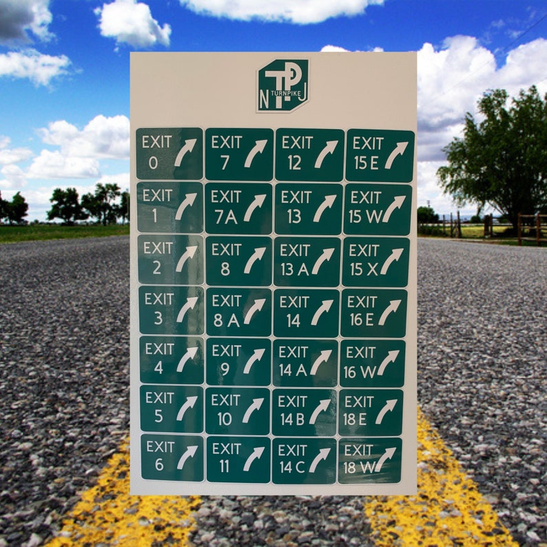 New Jersey Turnpike Exit Sign Magnet | NJ Magnet - Etsy