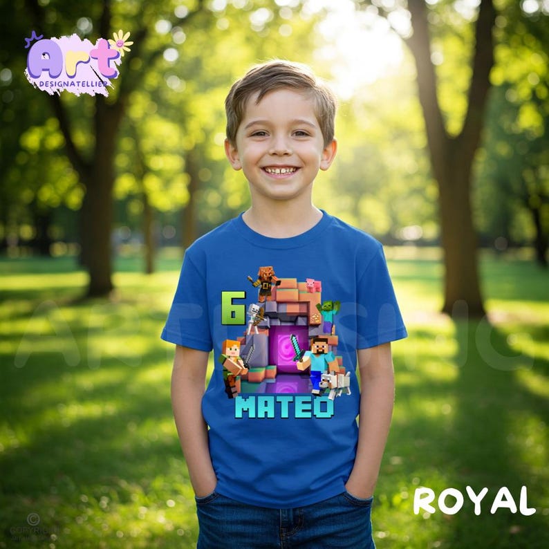 Custom Game Birthday Shirt Mine Birthday Party Theme Personalized ...